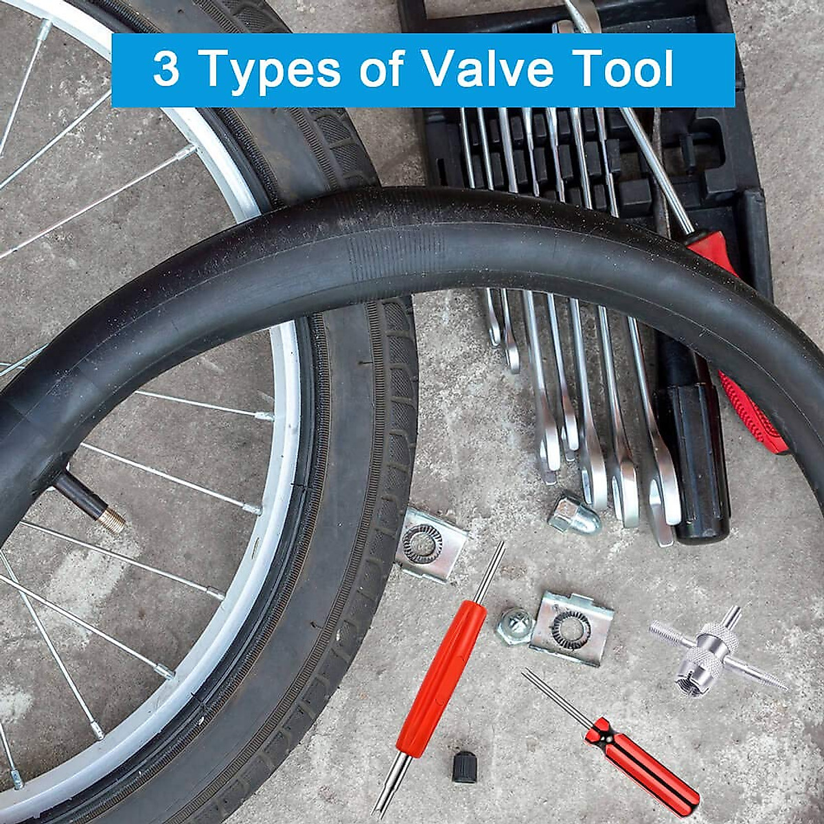 Riseuvo 6Pcs Tire Valve Stem Removal Tool - Single and Double Heads Valve Core Remover, 4-Way Valve Tool Great Tire Repair Tool for Various Valve Cores