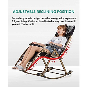 Lounge Chair, Sun Lounger Garden Chairs Zero Patio Chairs Reclining for Heavy People Folding Sun Lounger Outdoor Beach Camping Portable Chair Home Lounge Chair with Bamboo Pad (Color, Black),Brow (Si