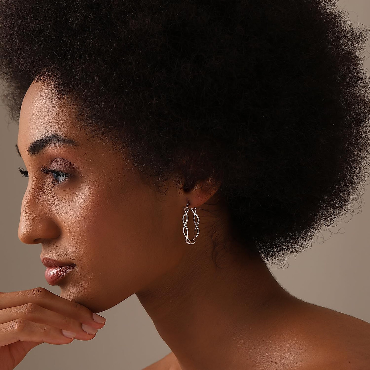 Charmsy 925 Sterling Silver Infinity Twisted Hoop Earrings for Women | Double Twisted Irish Celtic Knot Hypoallergenic Click-Top Hoops Earring | Size 30mm