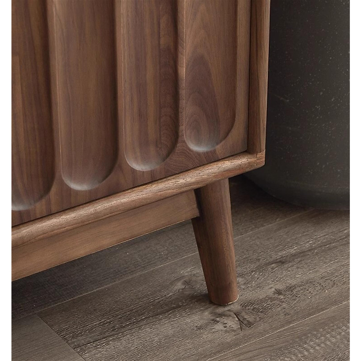 HARAY Shoe Rack 5-Tier Shoe Cabinet, Black Walnut Shoe Storage Cabinet w/ 4 Doors, Freestanding Sideboard Storage Cabinet Entryway, Living Room, Dining Room Shoe Storage Organizer (WANGJIANJUN2023)