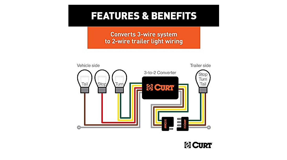 CURT 56236 Tail Light Converter for Reliable Towing