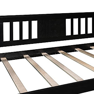 HomJoones Daybed, Wood Day Bed Frame for Adults Twin Size Sofa Bed for Bedroom, Living Room (Twin Espresso)