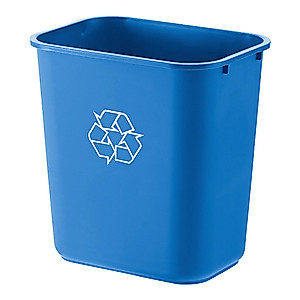 WEBSTORE SUPPLY 28 Qt. Recycling Bins, 7 Gallon Office Trash Cans for Near Desk (10 Pack) Blue