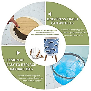 Trash Can with Lid Game Joystick Seamless Gamepad for Leisure Gamers for Wrapping Paper Wood Small Garbage Bin Waste Bin for Kitchen Bathroom Bedroom Press Cover Wastebasket 7L/1.8 Gallon