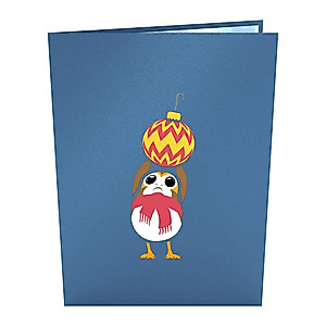 Lovepop Star Wars™ Chewie & Porgs Christmas Pop Up Card, 5x7-3D Greeting Card, Pop Up Christmas Cards, Kids Christmas Card, 3D Holiday Card, Winter Cards
