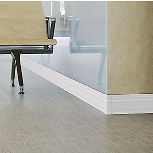 PRO FLEX White Vinyl Wall Base Decor, 6 inch X 20 ft Wall Base Trim with Super Strong Peel and Stick Adhesive Back - Flexible Self Stick Vinyl Wall Base - Easy Install Vinyl Floor