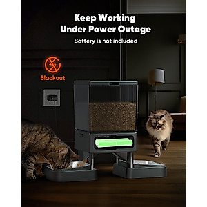 oneisall Automatic Cat Feeder for 2 Cats, 20 Cups/5L Automatic Cat Food Dispenser for Small Pets Indoor, Timed Cat Feeder for Dry Food