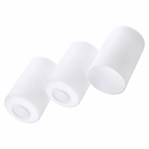 GoldSwift 3 Pack Frosted Opal White Glass Lamp Shade Replacement Globe & Covers for Light Fixtures, 6" Tall, 1-5/8 inch Fitter, Soft White Cylinder Glass Shade for Chandelier Pendant Wall Sconces