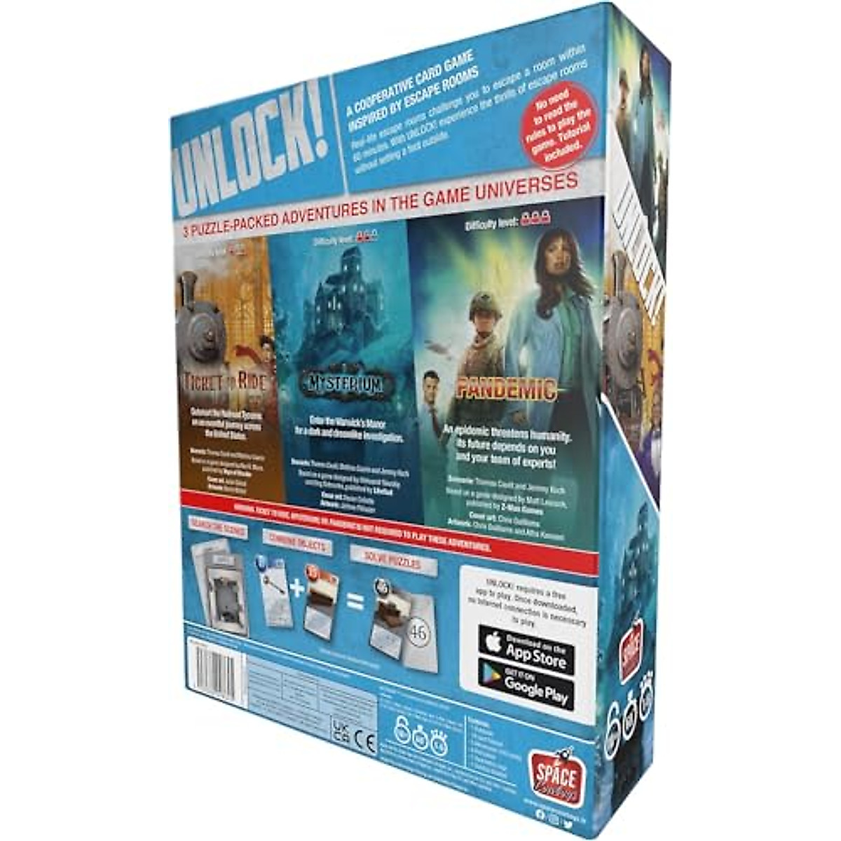 UNLOCK! Game Adventures Card Game - Escape Room-Inspired Cooperative Adventure, Fun Family Game for Kids and Adults, Ages 10+, 1-6 Players, 1 Hour Playtime, Made by Space Cowboys