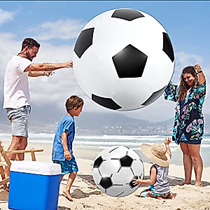 HAOOIE 4 Pack Giant Inflatable Soccer Ball 27 Inch Large Beach Balls Bulk Pool Toys Beach Toys Beach Party Decoration for Water Sports Games Party Supplies