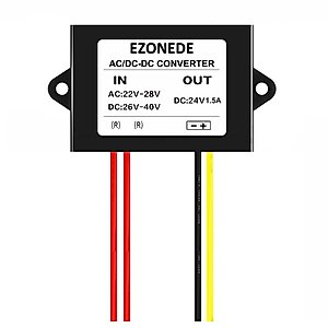Stayhome 1PCS 24VAC to 24VDC 1.5A 36W AC to DC Converter Step Down Power Supply Transformer Module Voltage Regulator AC22-28V/DC26-40V to 24V