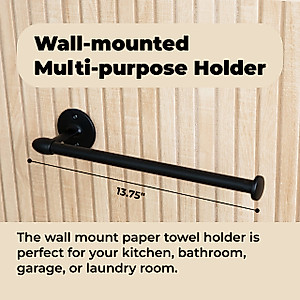 Aviano Hardware | Wall Mounted Metal Paper Towel Holder | Roll Organizer for Kitchen | Hanging Paper Towel Holder | Napkin Holder (Chrome)