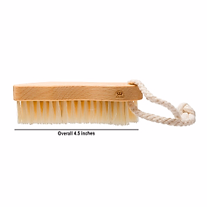 Redecker Children's Foot Brush, Natural Pig Bristle and Oiled Beechwood with Cotton Hanging Loop, Fun Foot-shaped Design, Made in Germany