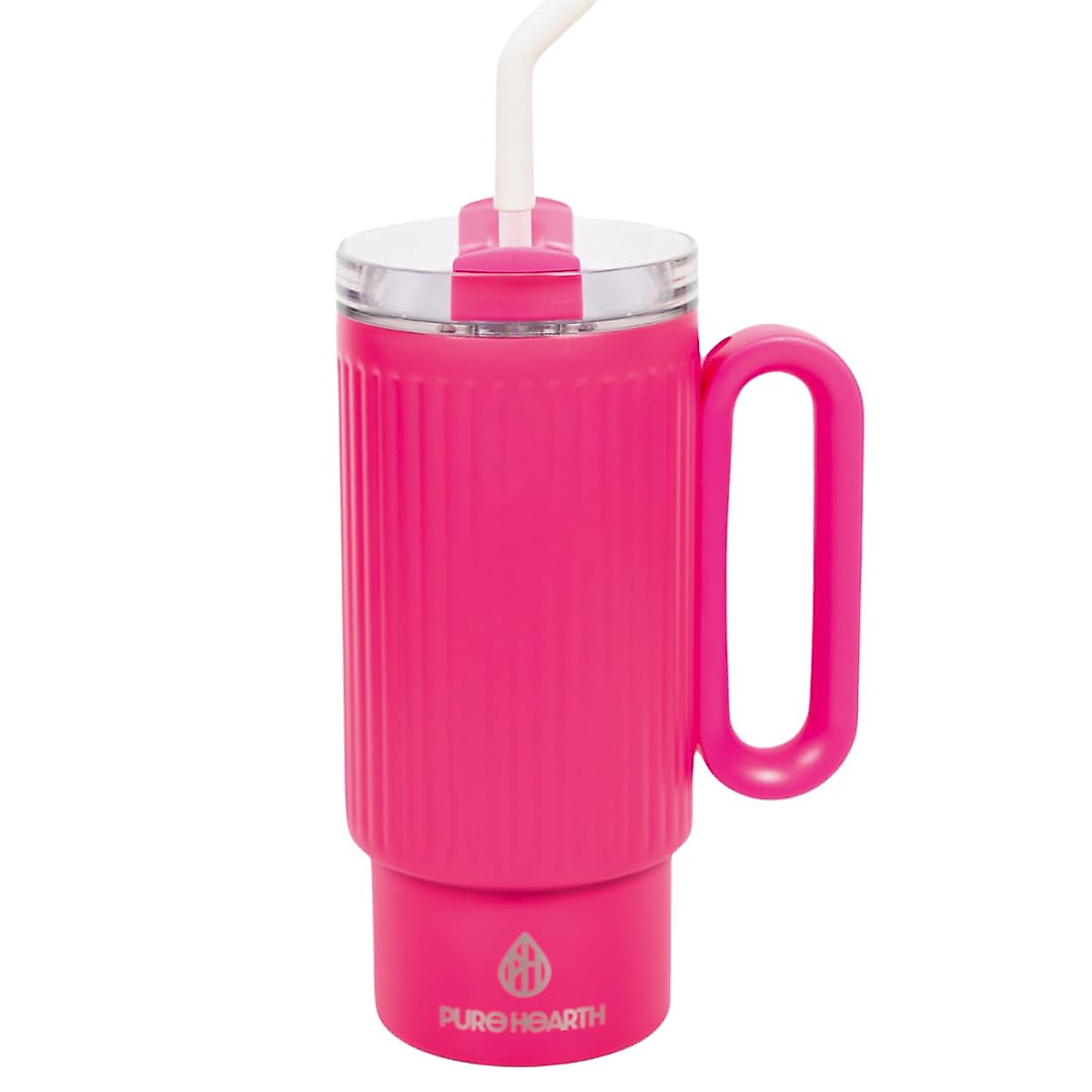 PURE HEARTH EcoFuse Tumbler with Handle and Straw 40 oz | Twist on 3 Way Lid | Double Wall Vacuum Insulated Stainless Steel Cup for Travel | Infusion Filter | Keep Hot and Cold | BPA Free