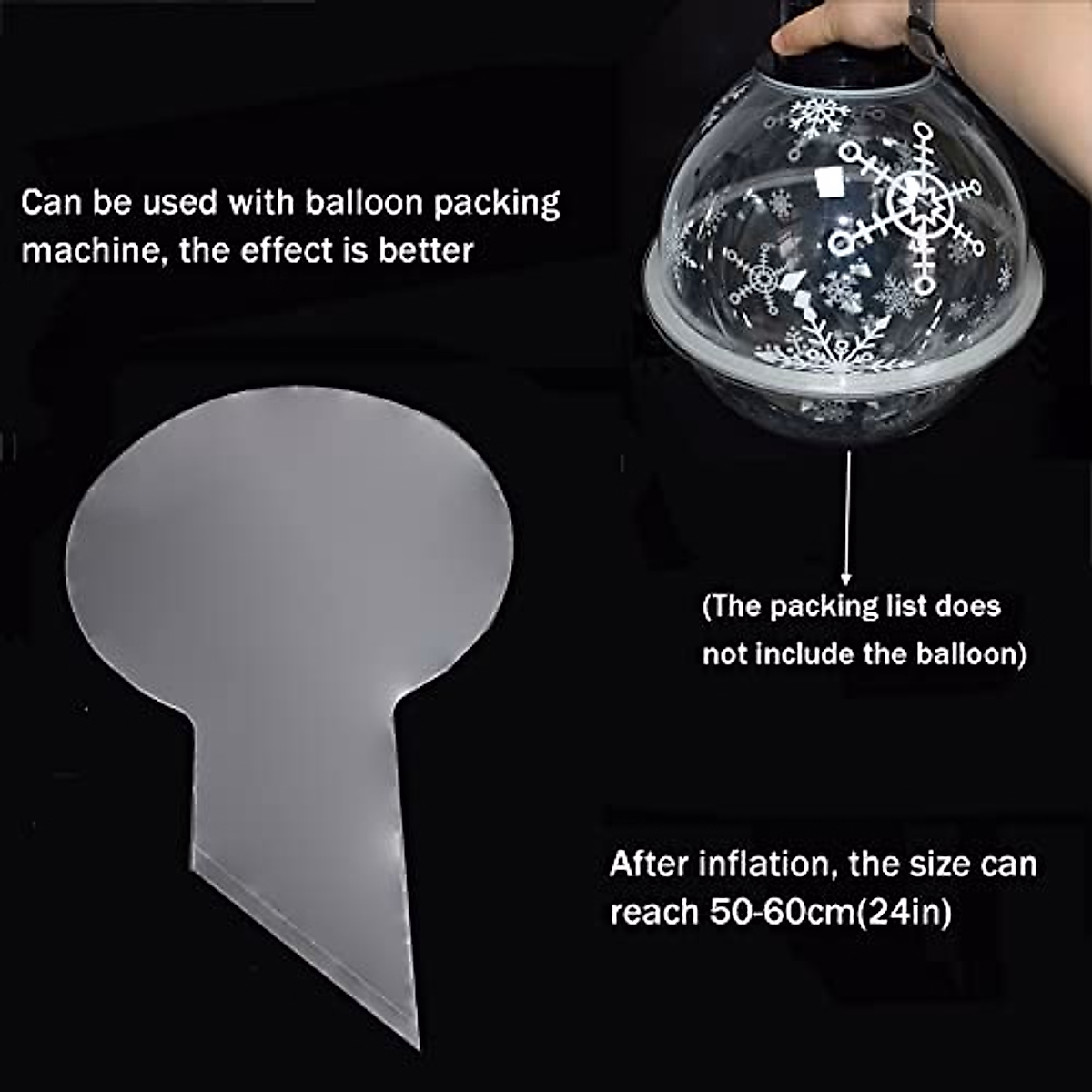 10 PCS Bobo Balloons,24 inch Clear Bubble Balloon,3.7 Inch Wide Mouth Design to Stuffing Gifts for Christmas Wedding Birthday Party Decorations,Balloon Stuffing Machine Dedicated