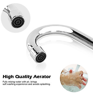 Commercial Bar Sink Faucet 4 Inch Center Deck Mount Bar Sink Faucet 2 Hole Brass Constructed & Chrome Polished with 3-1/2" Gooseneck Spout & Dual Lever Handles