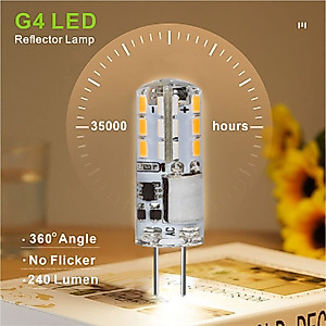 AIMEOKO G4 LED Bulb 12V (AC/DC) 2W - Warm White 2700K, Non-dimmable, Bi Pin Base, 10-Pack - Replace 10W-20W Halogen Bulbs for Home and Landscape Lighting