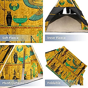 RATGDN Small Pet Hideout Ancient Egyptian Deities Hamster House Guinea Pig Playhouse for Dwarf Rabbits Hedgehogs Chinchillas
