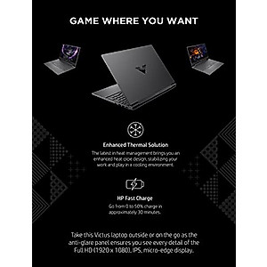 HP Victus 15-fa0025nr 15.6" FHD Gaming Laptop, Intel Core i5-12500H 2.5GHz 8GB RAM, 512GB SSD, NVIDIA GeForce RTX 3050, Windows 11 Home(Renewed)