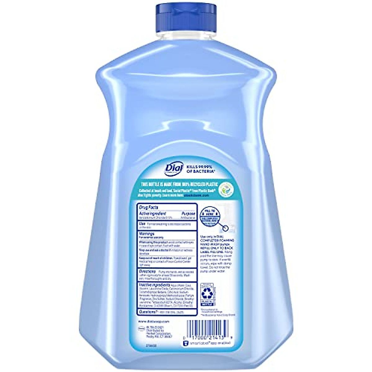 Dial Complete Antibacterial Foaming Hand Soap Refill, Spring Water, 52 fl oz