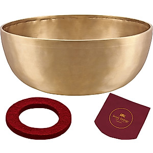 Bronze Singing Bowl with Felt Ring and Cover, Energy Series — MADE IN INDIA — For Meditation, Yoga and Sound Healing Therapy, 2-YEAR WARRANTY