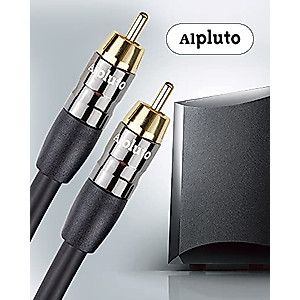 RCA Cable, RCA to RCA Audio Cable,Subwoofer Cable Dual Shielded with Gold Plated RCA to RCA Connectors-Black (8FT)