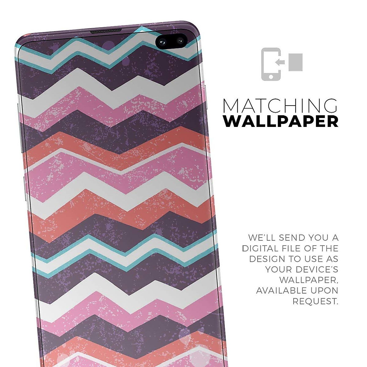 DesignSkinz Jagged Colorful Chevron Protective Vinyl Decal Wrap Skin Cover Compatible with The Samsung Galaxy S20 (Screen Trim & Back Glass Skin)