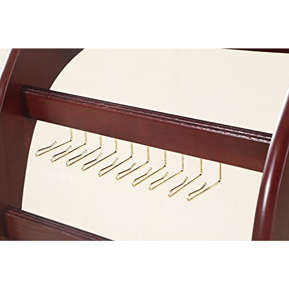 Proman Products Windsor Signature Valet Stand VL36158 with Tray, Detachable Contour Hanger, Trouser Bar, Tie Rack, 13.5" W x 16.5" D x 45" H, Dark Mahogany