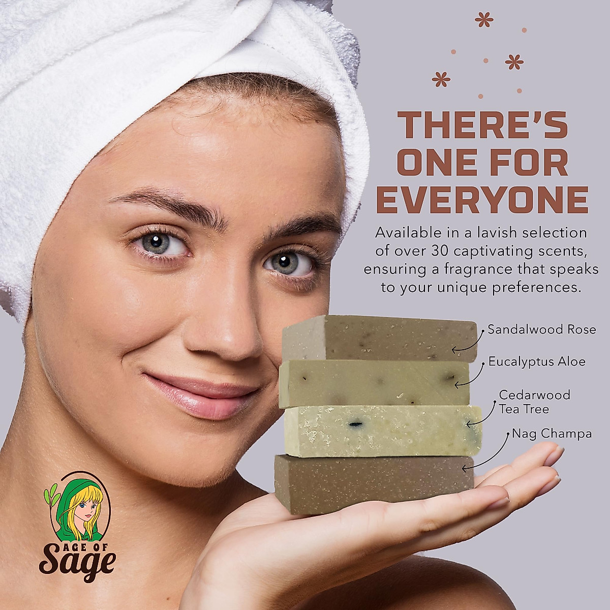 Natural Bar Soap for Men - Vegan Bath Soap Bars Gift Set - Handmade Cold Process Artisan Soap with Essential Oil, Aromatic All Moisturizing Wash Soaps, Fragrant Masculine Scent by Age of Sage (4 Pack)