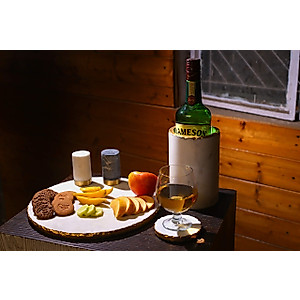 GMRS Home White Marble Board for Meats Breads Charcuterie Round Cutting Serving Board with Gold Foiling - 12 Inch