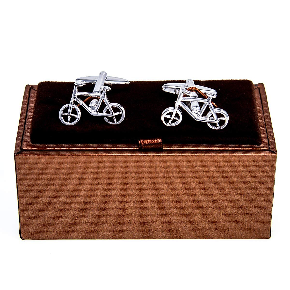 MRCUFF Bicycle Bike Cycling Cyclists Pair Cufflinks in a Presentation Gift Box & Polishing Cloth