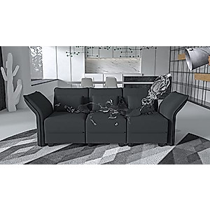 LLappuil Velvet Modular Sectional Loveseat Sofa with Storage, 63" Love Seat 2 Seater Couch Perfect for RV and Small Apartment Grey