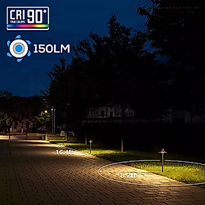 LEONLITE 3CCT Low Voltage Pathway Lights, 12-24V LED Landscape Path Light, 3000K/4000K/5000K Selectable, CRI90, IP65 Waterproof Landscape Lighting, Aluminum Housing, Oil Rubbed Bronze, Pack of 6