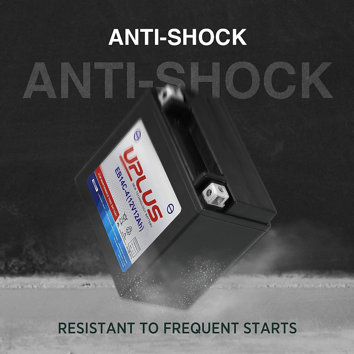 ATV Battery YTX14-BS, UPLUS EB14C-4 Scooter Snowmobile UTV Motorcycle Battery Maintenance Free - Sealed AGM Powersports Batteries Compatible with Honda Suzuki Kawasaki Yamaha