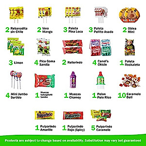 Las Posadas Candy (50 Counts) – Spicy, Sweet, Sour Dulces Mexicanos Assortment Pack – Authentic Mexican Snacks for Kids and Adults (La Guera 50)