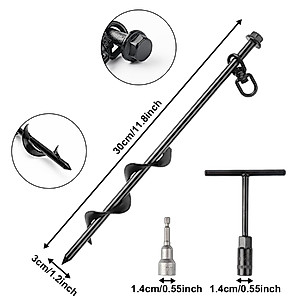 Ground Anchor, Onlyme 6 Pack Earth Anchors Heavy Duty for High Winds, Carport Shed Auger Anchors to Ground, Ground Anchors Screw in Heavy Duty