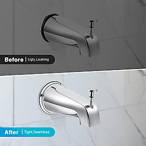 Metal Tub Spout Cover Ring, Bathroom Faucet Remodeling Wall Plate with Foam Gasket