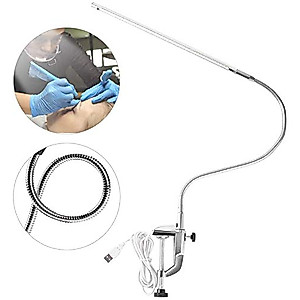 N/C Desk Lamp with Clamp, USB LED Adjustable Clip Nail Desk Light Eye Care GooseNeck 360° Swivel Clamp Light Tool for Manicure Reading Eyebrow Trimming Office Tattoo