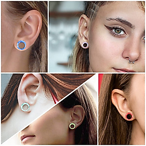 Longbeauty 24Pcs Silicone Ear Gauges Flexible Flesh Tunnels Plugs Ear Piercing Jewelry Mixed Color Set 2g