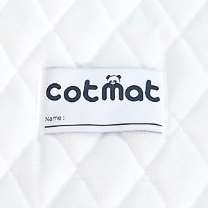 COTMAT Padded Cot Cover & Nap Mat for Daycare & Preschool Cots. Includes Elastic Corner Straps, Name Tag and Extra Padding for Soft Comfortable Naps. Cot Not Included. Washable, White, 51 x 23 Inches.