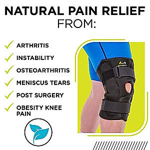 BraceAbility Obesity Hinged Knee Pain Brace - Overweight Men and Women's Wraparound Plus-Size Support for Osteoarthritis, Joint Pain, Ligament Weakness, Medial and Lateral Kneecap Instability (5XL)