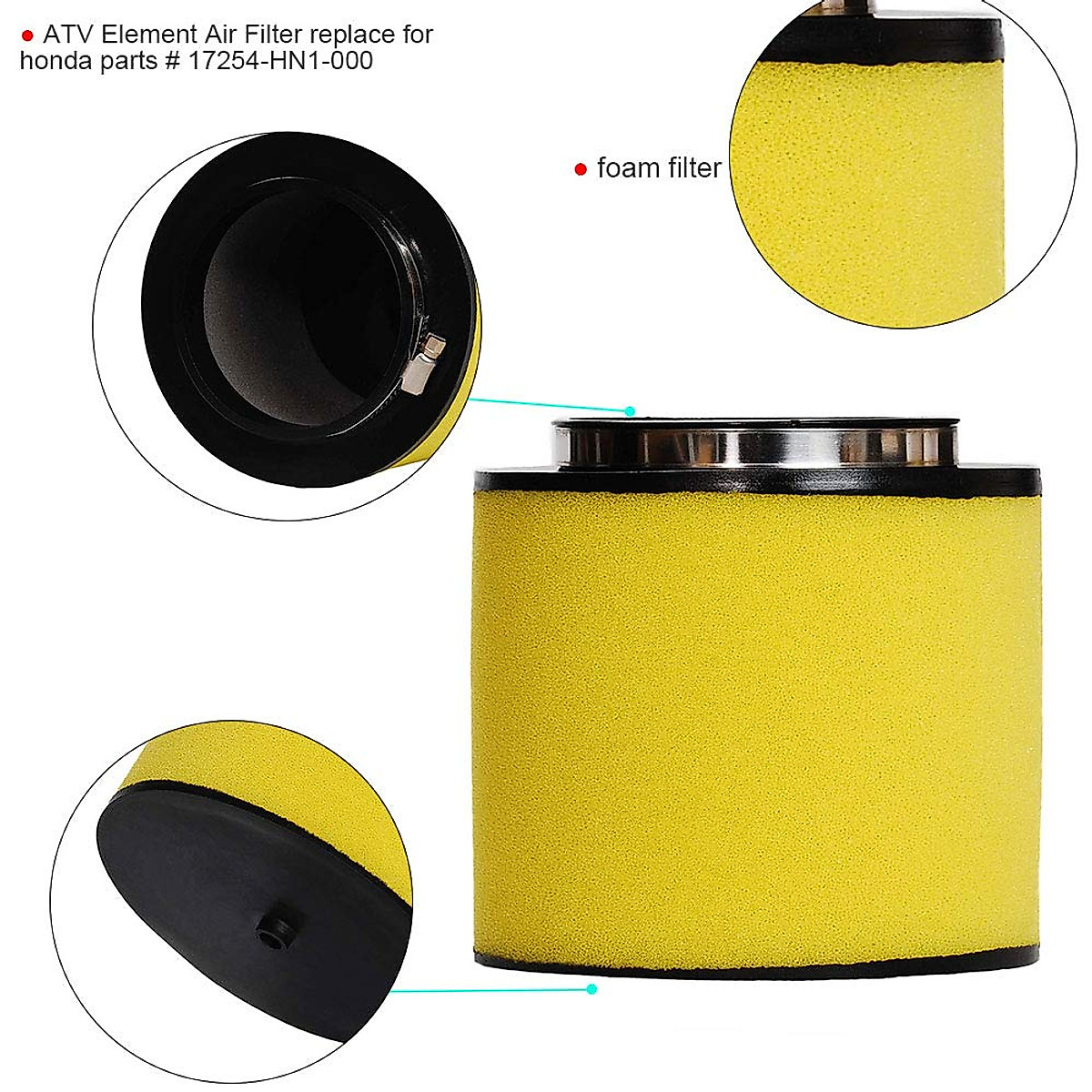 HIFROM ATV Air Filter Element Cleaner Replacement for Honda TRX400EX TRX400X TRX420FA1 TRX420FA2 TRX420FE TRX420FM TRX420TM TRX420TE TRX500FM TRX500FE TRX500FM Replace 17254-HN1-000 (Pack of 1)