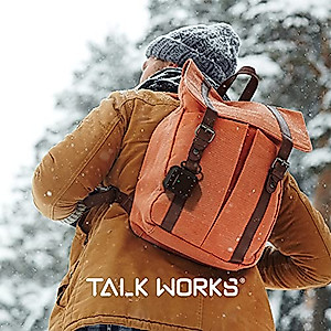 TALK WORKS AirPods Case Cover with Keychain - Rugged Protective Hard Skin for AirPods Keychain Case Clip Carabiner Wireless Charging Compatible with Apple Air Pod Carrying Case Series 1 & 2 - Black