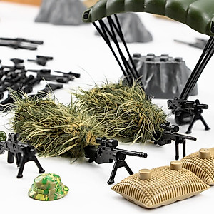 Feleph Weapons Pack Army Military Building Block for Soldier Figures, WW2 Toy Swat Bricks Gear Pieces Set Equipment Kit Compatible with Major Brand