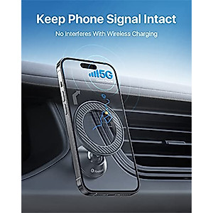 andobil Magnetic Phone Holder for Car [Small BUT Ultra Stable] All-Metal Dashboard Car Mount [Powerful 20 Magnets] Phone Mount for Car Compatible with iPhone 14 13 12 Pro Max/Samsung/MagSafe Case