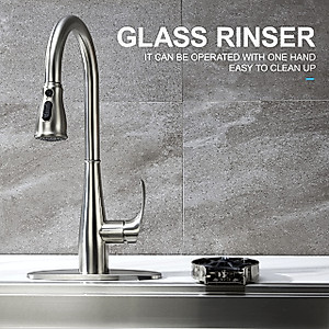 GAGALIFE Glass Rinser for Kitchen Sink Brushed Nickel, Kitchen Sink Accessories, Bar Glass Rinser, G86066BN