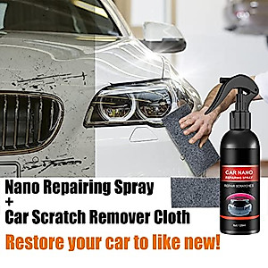 XIRUJNFD Car Scratch Repair Nano Spray, Nano Sparkle Cloth for Car Scratches, Car Nano Repairing Spray, Car Scratch Remover, Nano Car Scratch Removal Spray, Nano Spray for Cars (1Pcs 120ML)