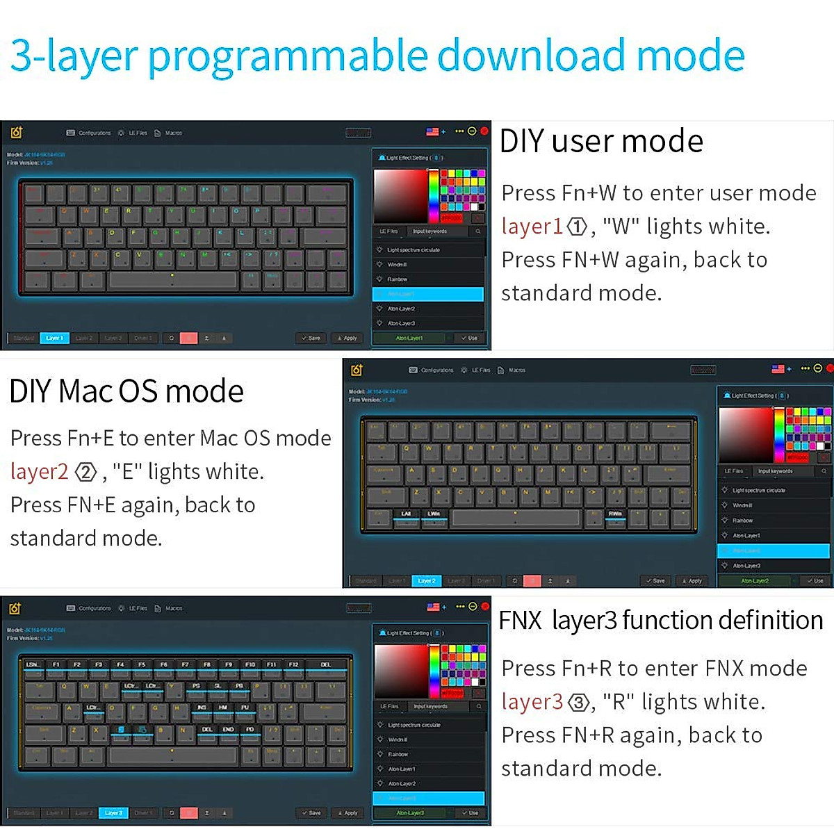 60% Mechanical Keyboard, RGB LED Backlit Wired Gaming Keyboard, Ergonomic, for PC/Mac Gamer, Typist (Gateron Switches, PBT Caps) (Renewed)