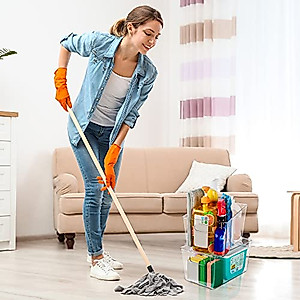 YIHONG Clear Pantry Storage Organizer Bins, 6 Pack Plastic Food Storage Bins with Handle for Kitchen,Refrigerator, Freezer,Cabinet Organization and Storage