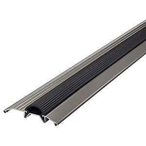 M-D Building Products 49004 3-3/4-by-3/4-by-36-Inch Deluxe Low Threshold with Vinyl Seal, Satin Nickel Finish